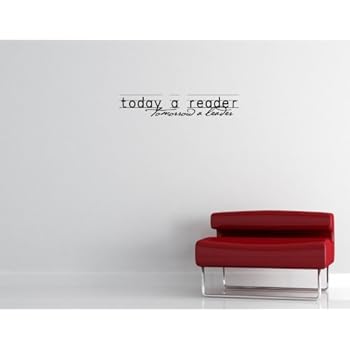 TODAY A READER TOMORROW A LEADER Vinyl wall quotes stickers sayings ...