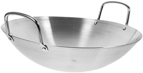 DOITOOL Stainless Steel Wok Stir Fry Pans Traditional Chinese Japanese Woks Pan Cooking Pot with ...