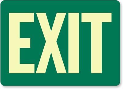 Amazon.com : Exit (white on green) Sign, 9" x 12" : Yard Signs : Garden ...