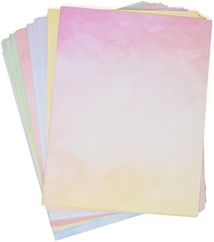 120 Pack Water Color Stationery Paper Set 6 Watercolor Designs Double ...
