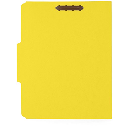 50 Yellow Fastener File Folders - 1/3 Cut Reinforced Tab- Durable 2 ...