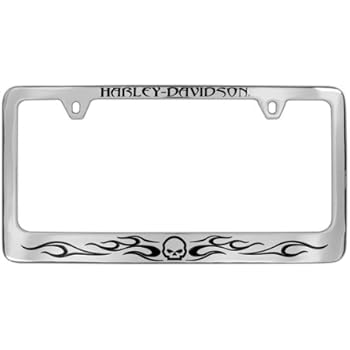 Amazon.com: Harley-Davidson Willie G Skull With Flames License Plate ...