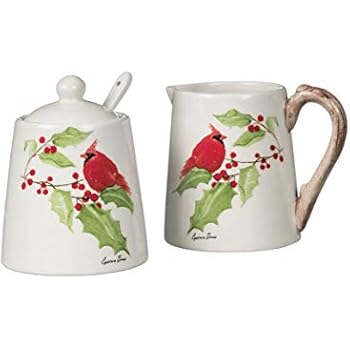 Amazon.com | Cosmos Gifts 6-Ounce Evergreen Holiday Cardinal Sugar and ...