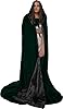 Artemisia Designs Dark Green Cloak with Hood for Adult Men Women Velvet ...