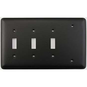 Classic Accents Rounded Black 4 Gang Combo Switch Plate - 3 Toggle ...