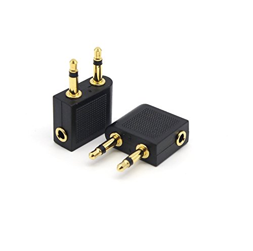 Alait 2 Pack 3.5mm Airplane Flight Headphone Audio Adapters | Widest