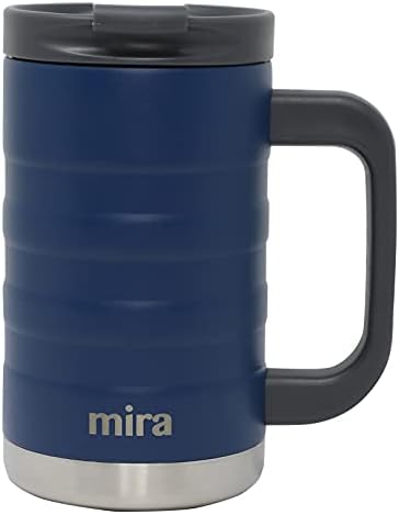 MIRA Vacuum Insulated Coffee Mug with Handle, 14oz Stainless Steel Tea ...
