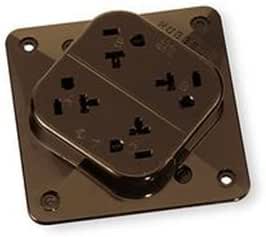 Hubbell HBL420 4-PLEX Receptacle, 20 amp, 125V, 5-20R, Brown by Hubbell ...