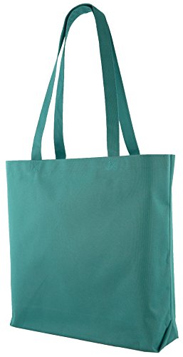 Teal Tote Bag. Shoulder Tote Bag with Zipper (Teal).