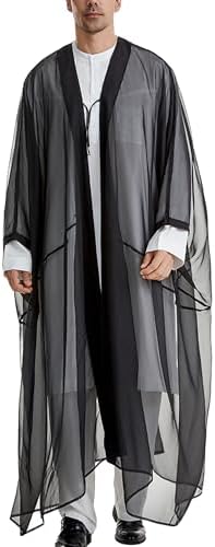 SEAUR Chiffon Outer Cloak for Ramadan Middle Eastern Poncho Imam Robe ...