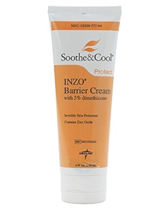 Amazon.com: Medline Soothe & Cool INZO Barrier Cream, zinc oxide, 4 oz ...