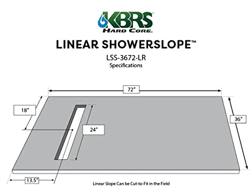 36" x 60" Linear Shower Slope Kit Right Drain With Ready to Tile-In ...