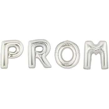 Amazon.com: PROM Balloon Kit- (4) 34" Letter Balloons Silver: Health ...
