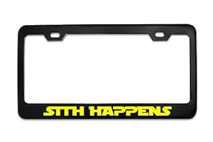 Amazon.com: Sith Happens Star Wars Black Metal Steel License Plate ...