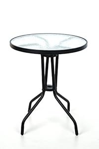 Black Glass Topped 60cm Round Bistro Table! Outdoor, Patio & Garden ...