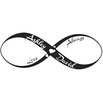 Custom Wall Decals Infinity Sign Heart Symbol Decal Family Name Sticker ...