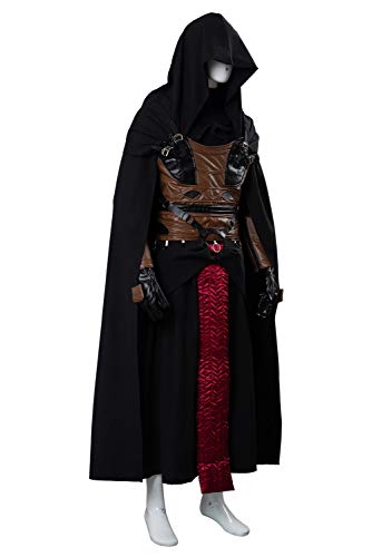 Adult Darth Revan Costume Black Outfit Tunic Hooded Robe Halloween ...