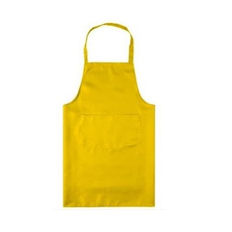 Yellow Aprons Chef Kitchen Cooking Craft Restaurant Baking Front Pocket ...