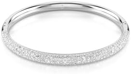 Swarovski Women Meteora Bangle, Snow Pavé, White, Rhodium Plated price ...