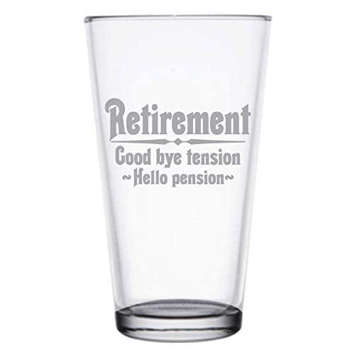 Amazon.com: Retirement Gift Beer Glass for Men, Goodbye Tension, Hello ...