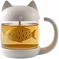 Amazon.com: EUROPRENE Cute Cat Infuser Tea Mug with Built-In Fish ...