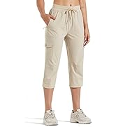 Libin Women's Cargo Capri Pants Hiking Cropped Pants Lightweight Quick ...