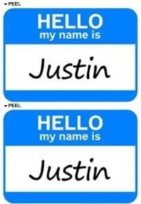 Amazon.com: Hello My Name Is Justin - Sheet of 2s - Sticker Graphic ...