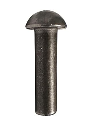 3/8" Dia X 1-1/4" Length Round Head Solid Steel Rivet, Plain Finish ...