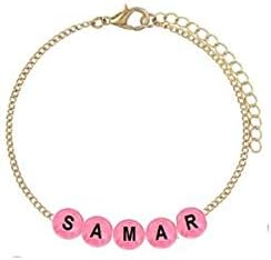 Gold Plated Letters Beads Bracelets Arabic Names For Women SAMAR price ...