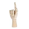 Wooden Mannequin Hand 10 Inch Flexible Fingers Realistic Wood Hand ...
