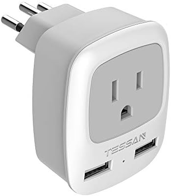 TESSAN Brazil Power Adapter Travel Plug, 3 in 1 USA Outlet Adapter with ...