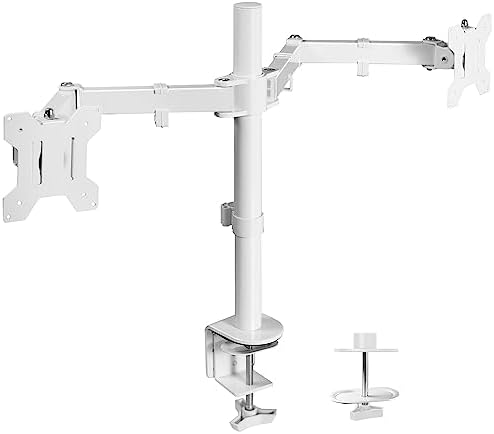 VIVO Dual Monitor Desk Mount, Heavy Duty Fully Adjustable Steel Stand, Holds 2 Computer Screens ...