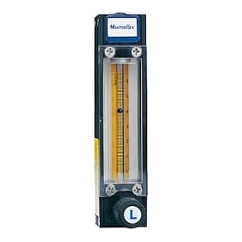 Cole-Parmer 65-mm Correlated Flowmeter, w/Valve, Aluminum, 48.7 mL/min ...