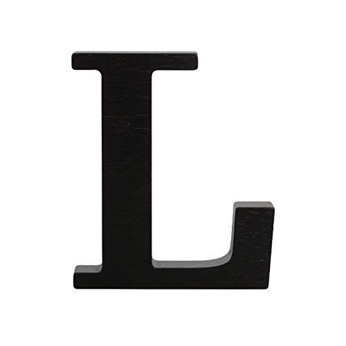 Weddecor Black Large Wooden Capital Alphabet L Letter for ...