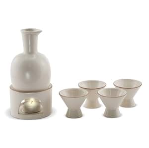 Amazon.com | Warm Sake Set - Ceramic Heated Sake Carafe with 4 glasses ...