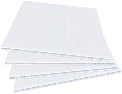 MEGA FORMAT Corrugated Plastic Sheets - 4mm White Poster Board, 12 x 12 ...