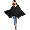 ZEGOLO Lightweight Plain Scarf with Tassels Womens Cape Cardigan Wrap ...