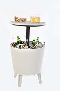 Keter Cool Bar Crema y Chocolate Mesa Nevera para Exterior, Blanco ...