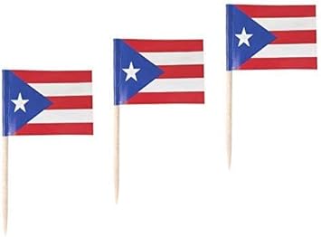 Amazon.com : JAVD CYPS 100 Pcs Puerto Rico Flag Puerto Rican Toothpick ...