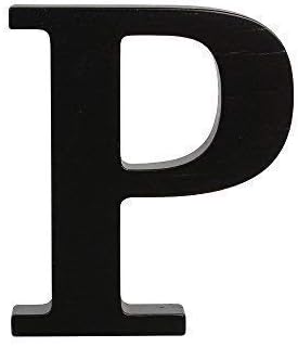 Weddecor Black Large Wooden Capital Alphabet P Letter for ...
