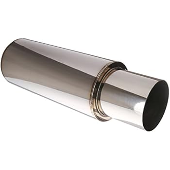 Amazon.com: MegaBrand N1 4" Burnt Tip Muffler Exhaust 2.5" Inlet ...