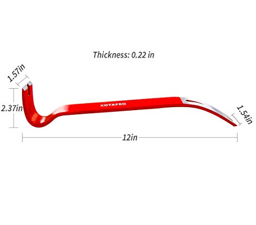Flat Pry Bar, Heavy Duty Handy Crowbar, 12 IN Pry Tool, Head Teardrop ...