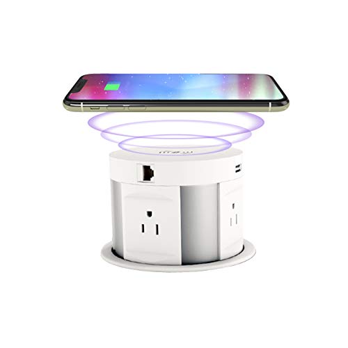 Pop Up Outlet,Wireless Charger Station with 4AC Plug & 2USB Ports ...