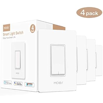 MOES WiFi Smart Light Switch Elegantly Designed, Compatible with Alexa ...