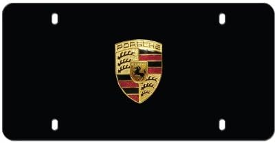 Genuine Porsche Crest License Plate - MATTE BLACK: Amazon.co.uk: Car ...