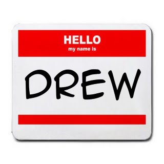 Amazon.com: HELLO my name is DREW Mousepad [Office Product]: Clothing