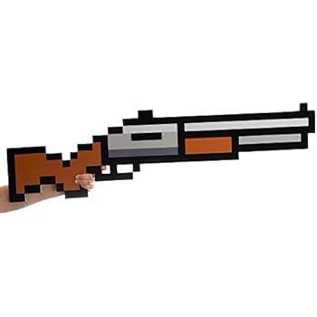 Amazon.com: 8 Bit Pixelated Blue Diamond Foam Gun Toy 10": Toys & Games
