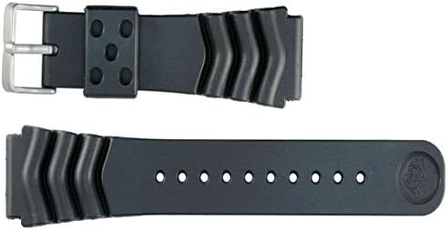 Genuine Synthetic Rubber Black Divers Water Resistant 22mm Watch Strap ...