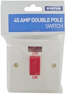 Status 45 A 1 Gang Double Pole Switch - White: Amazon.co.uk: DIY & Tools