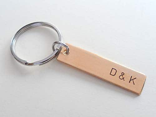 Amazon.com: Custom Personalized Bronze Keychain, Engraved Initials ...